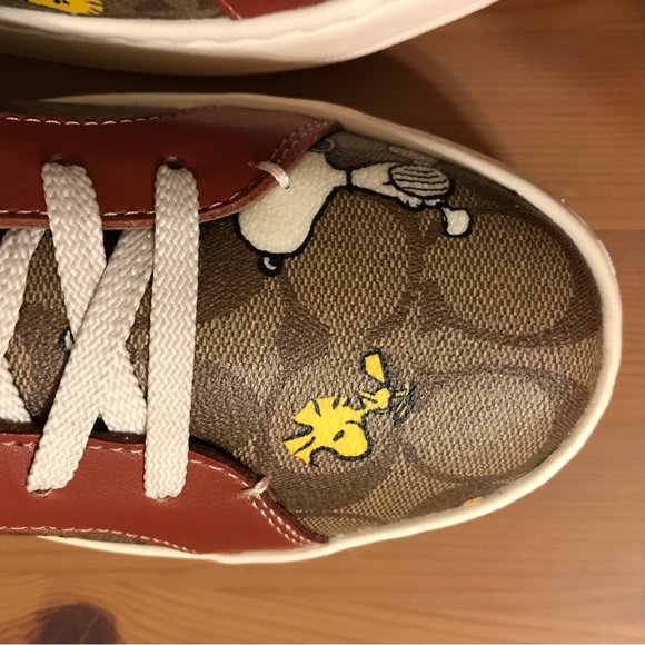 Coach | Shoes | Coach X Peanuts Low Top Sneaker Signature Snoopy ...